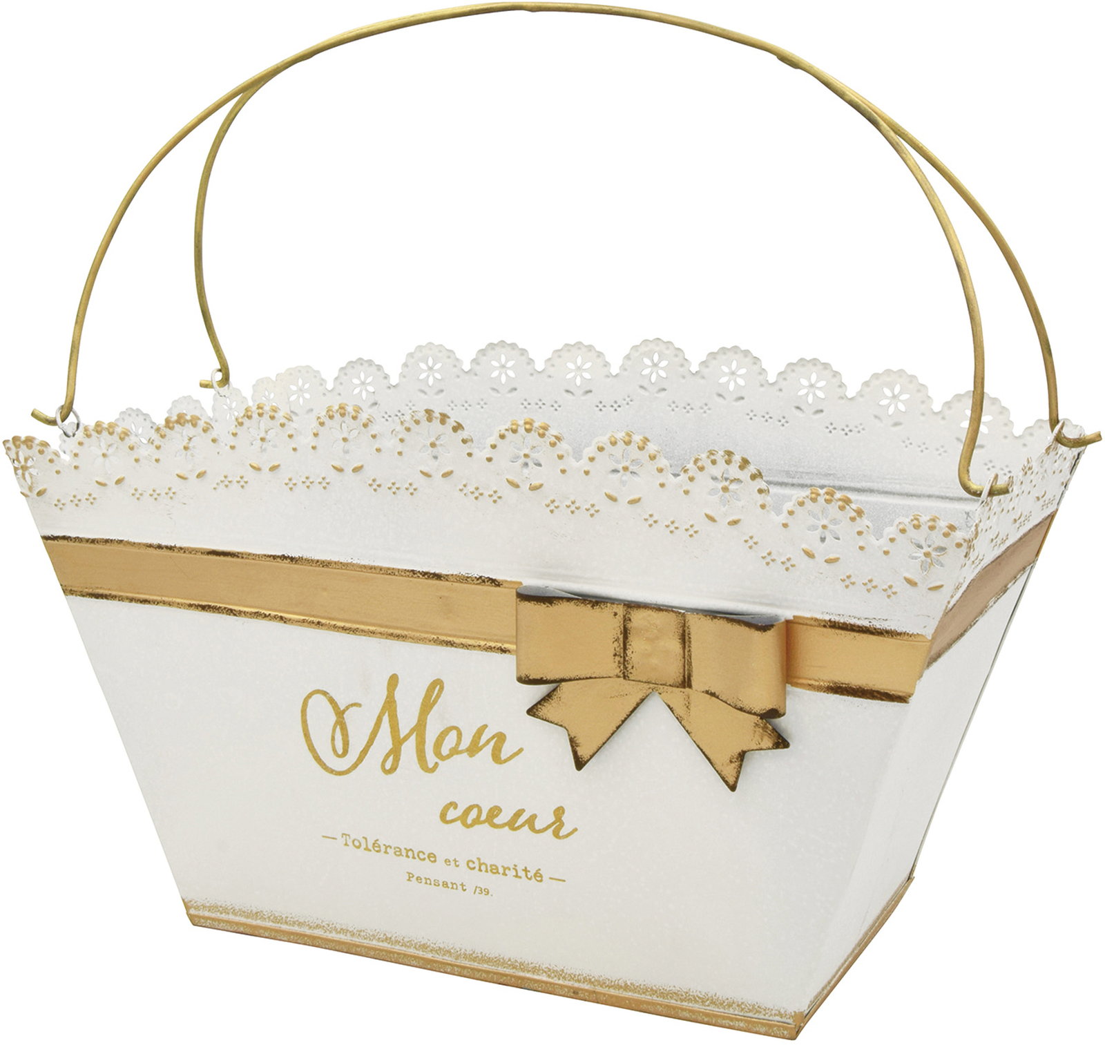 元上代\2500【個人宅配送不可】ﾓﾝｸｰﾙﾚｰｽﾊﾞｽｹｯﾄL-WH: フラワーベース・鉢カバー ｜ YDMオンラインストア ｜ 横浜ディスプレイミュージアム