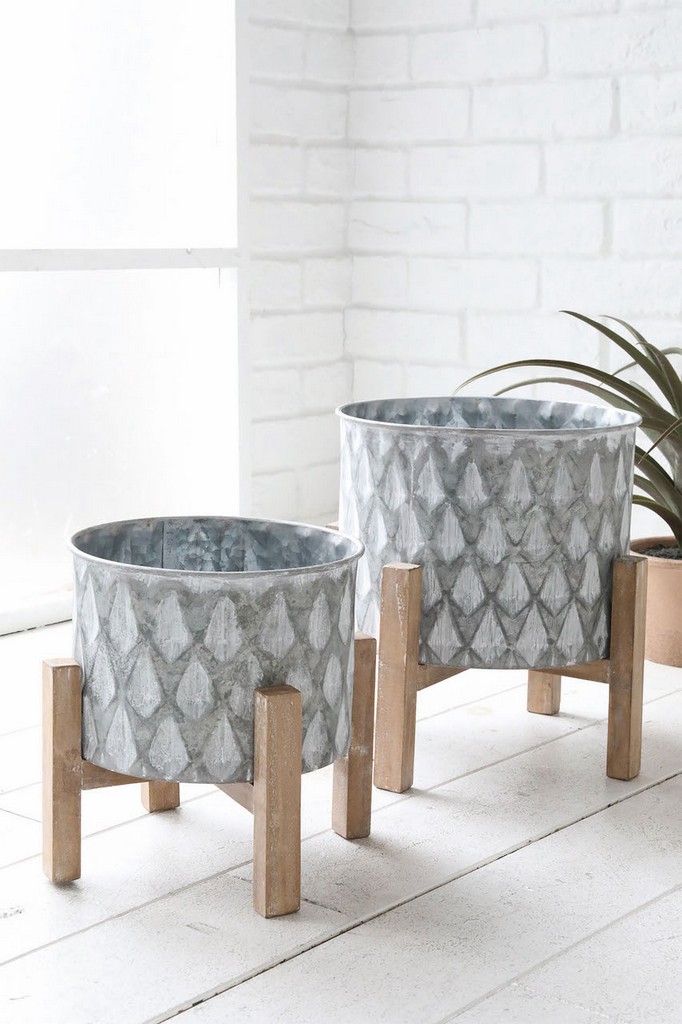 【個人宅不可】ｳｯﾄﾞｽﾀﾝﾄﾞ･ﾌﾞﾘｷﾎﾟｯﾄｶﾊﾞｰ2P: フラワーベース・鉢カバー ｜ YDMオンラインストア ｜ 横浜ディスプレイミュージアム